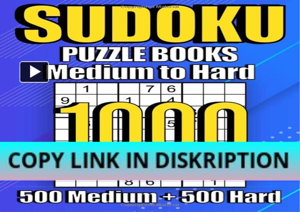 PPT – DOWNLOAD/PDF 1000 Sudoku Puzzles 500 Medium & 500 Hard: Suduko ...