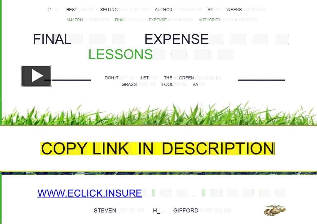 (PDF) Final Expense Lessons: Don't Let the Green Grass Fool Ya (Final Expense Boot presentation ...
