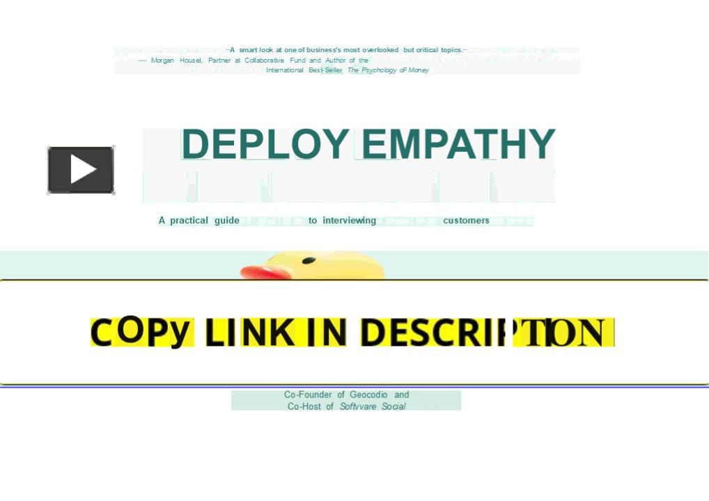 PPT – Download Deploy Empathy: A practical guide to interviewing customers PowerPoint ...