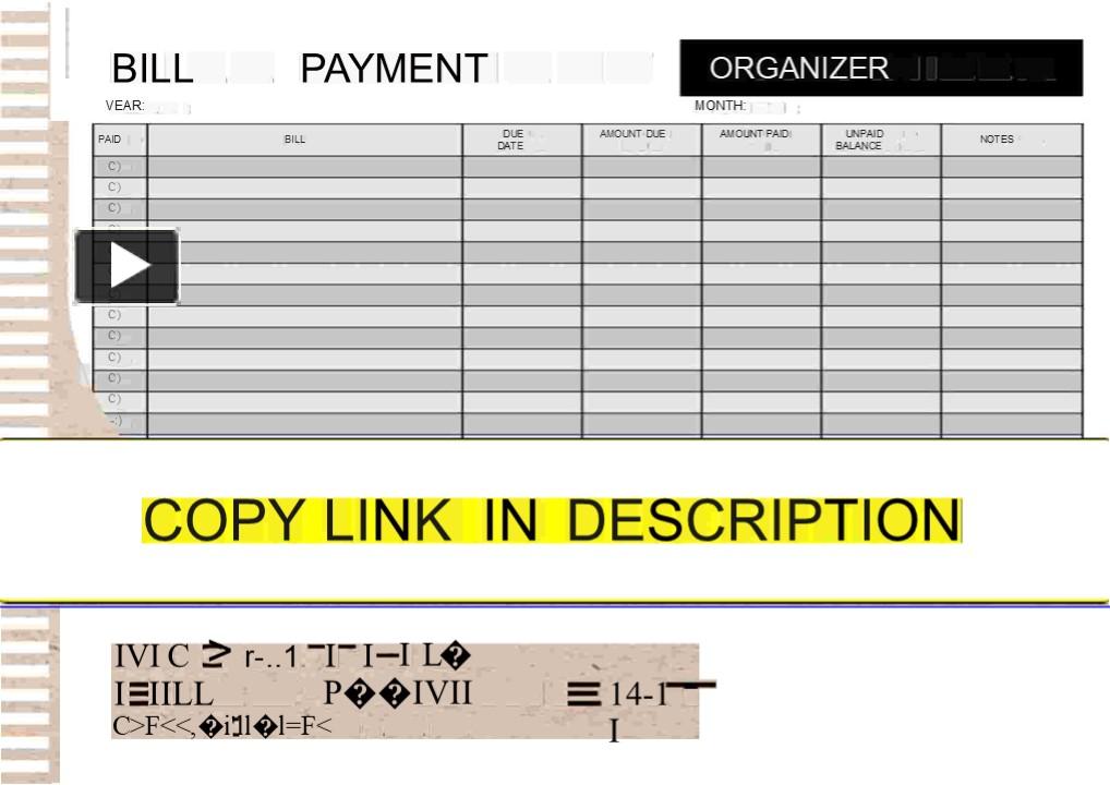 PPT – PDF Bill payment tracker notebook: Monthly bill payment organizer and finance PowerPoint ...