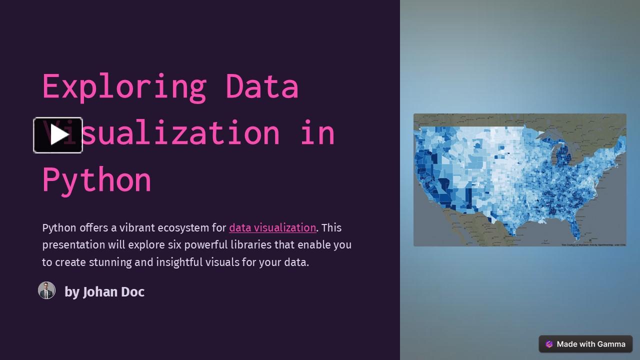 Exploring Data Visualization in Python presentation | free to download