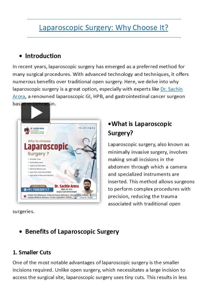 PPT – Laparoscopic Surgery: Why Choose It? PowerPoint presentation | free to download - id ...