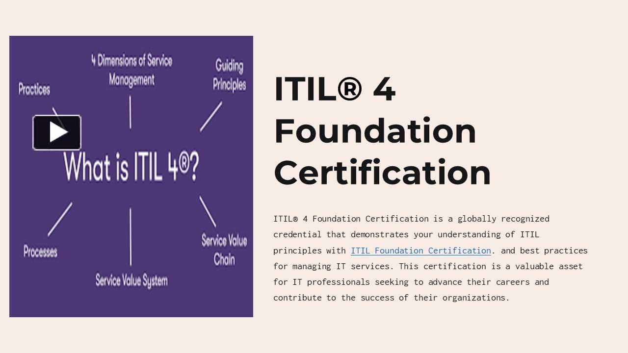 Itil Certification Itil® 4 Foundation Certification Training Course Presentation Free To Download