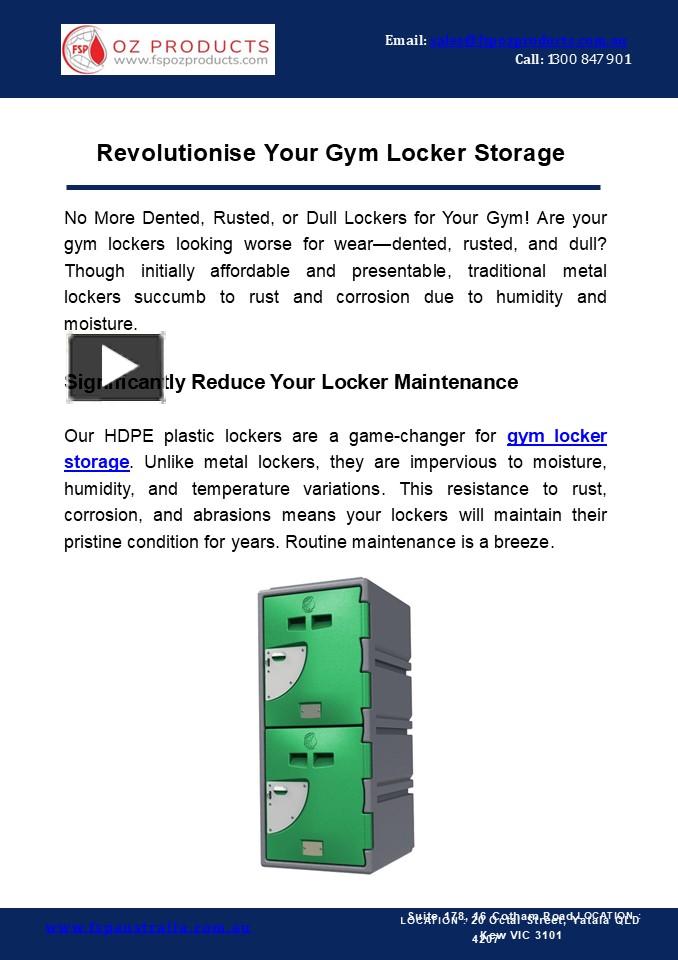 PPT – Revolutionise Your Gym Locker Storage PowerPoint presentation | free to download - id ...