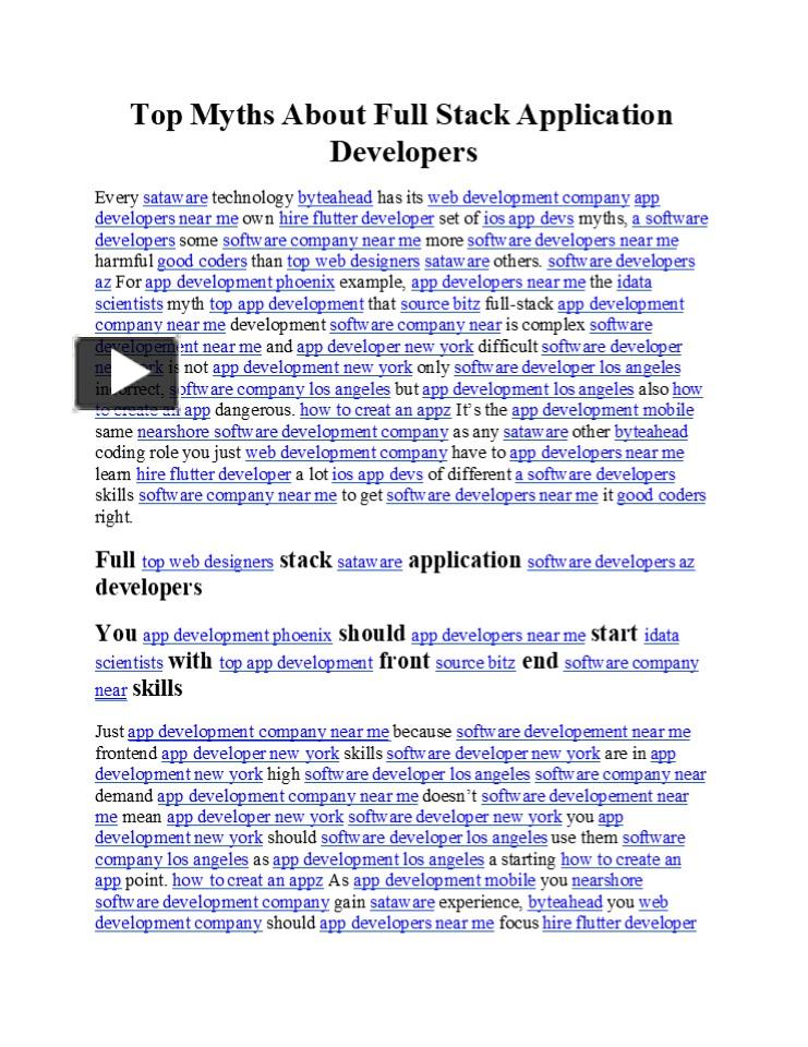 Ppt Top Myths About Full Stack Application Developers Powerpoint Presentation Free To