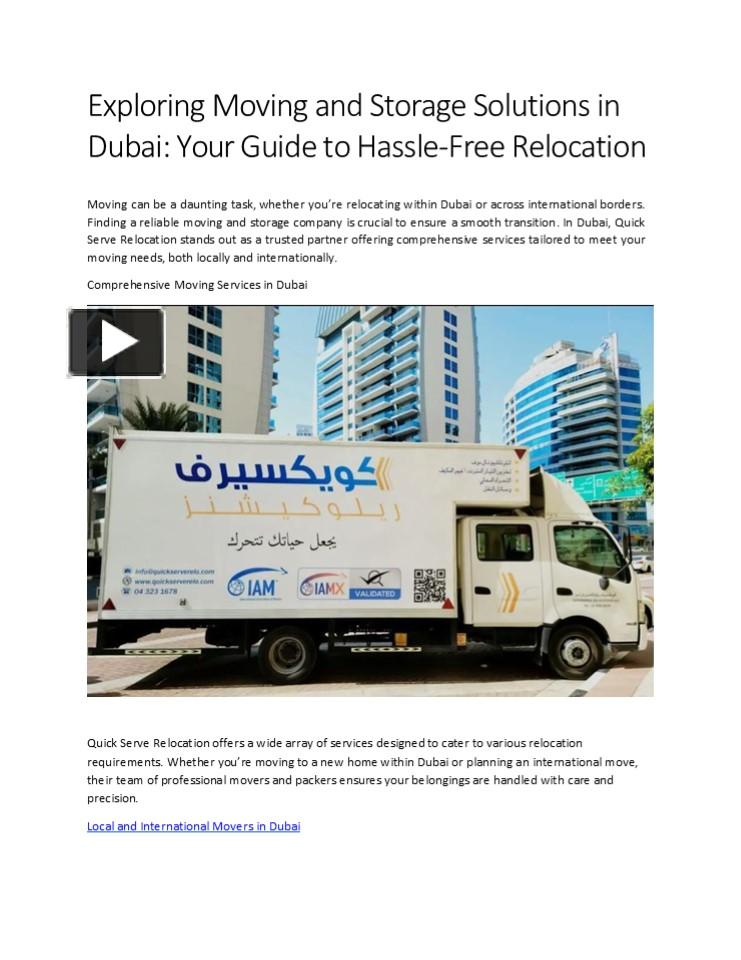 PPT – Relocation Companies in Dubai PowerPoint presentation | free to download - id: 9a20f8-NTUwY