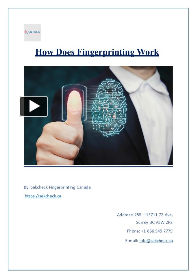How Does Fingerprinting Work presentation | free to download