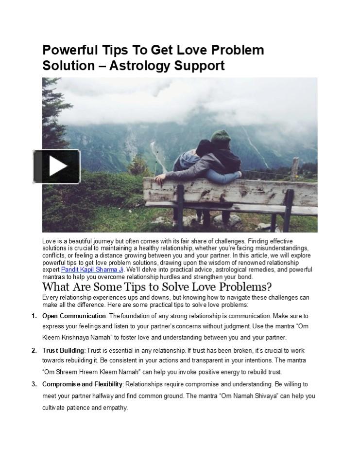 PPT – Powerful Tips To Get Love Problem Solution - Astrology Support ...