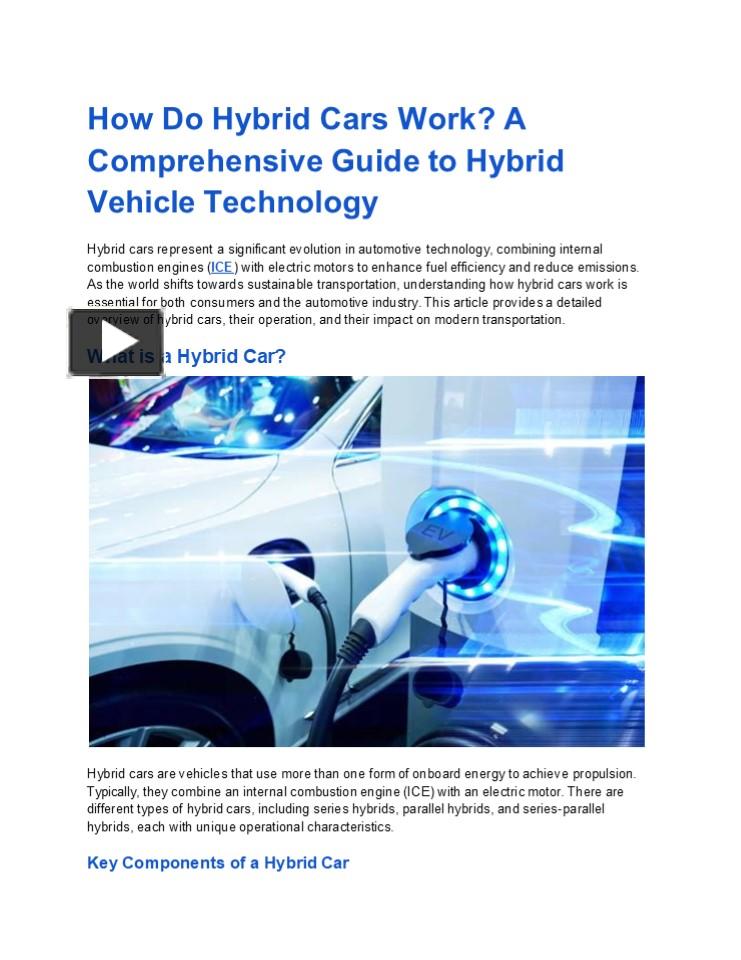 How Do Hybrid Cars Work? A Comprehensive Guide to Hybrid Vehicle Technology presentation | free ...