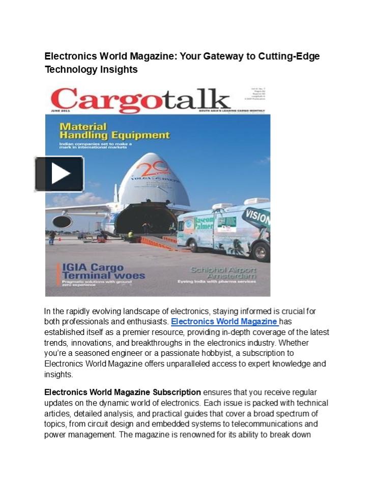 PPT – Electronics World Magazine: Your Gateway to Cutting-Edge Technology Insights PowerPoint ...