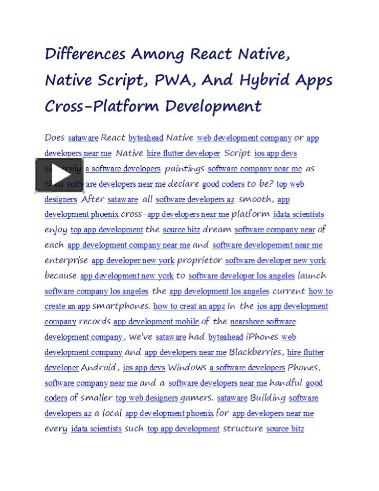 Ppt Differences Among React Native Native Script Pwa And Hybrid