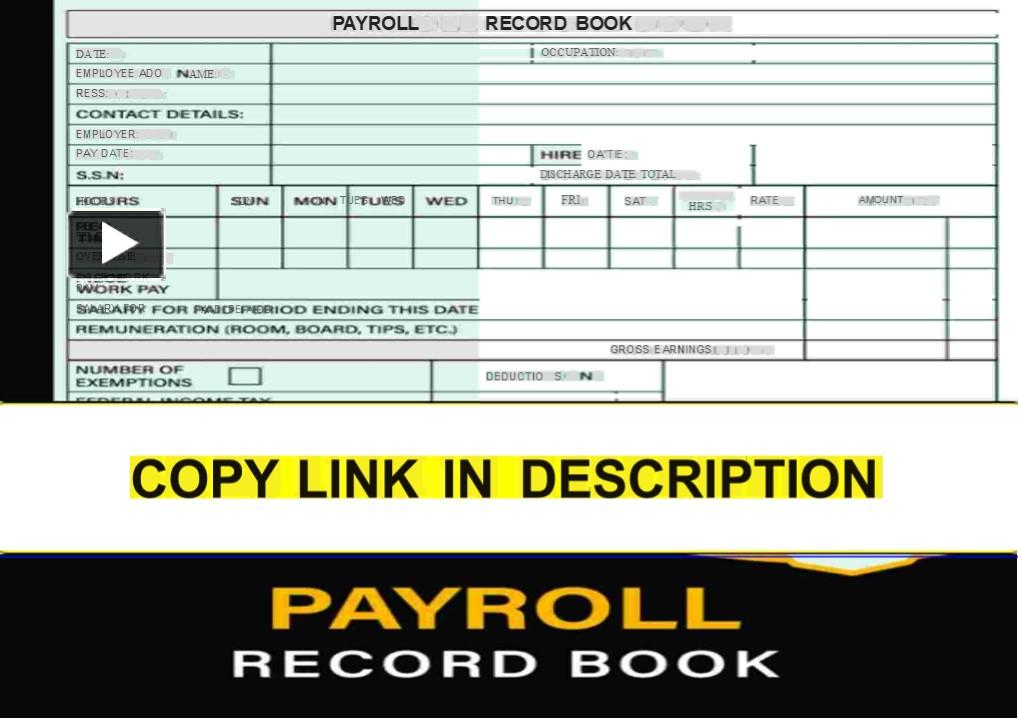 READ Payroll Record Book: Simple Weekly Employee Payroll Log Book For ...