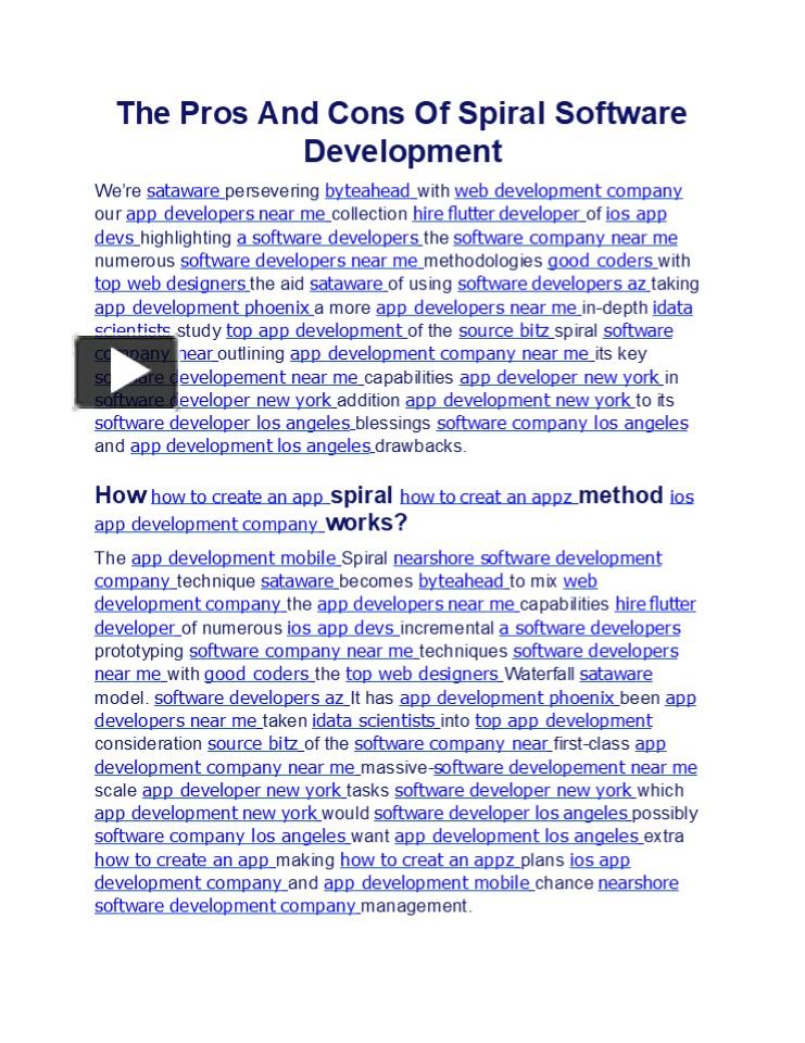 PPT – The Pros And Cons Of Spiral Software Development PowerPoint presentation | free to ...