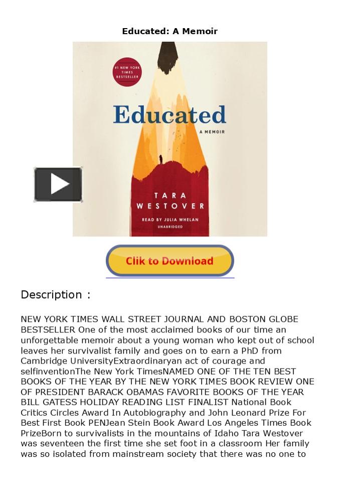 PPT – DOWNLOAD Educated: A Memoir PowerPoint presentation | free to ...