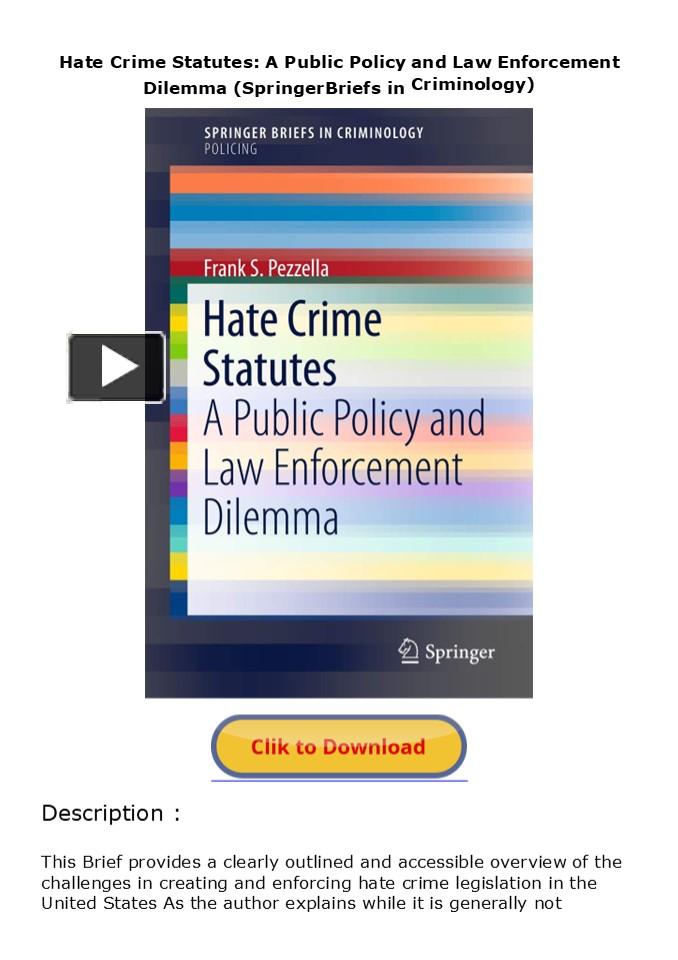 PPT – PDF Hate Crime Statutes: A Public Policy and Law Enforcement ...