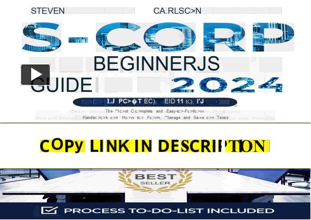 PPT – [PDF] S-Corporation Beginner's Guide, 2024 Updated Edition: The Most Complete and PDF ...