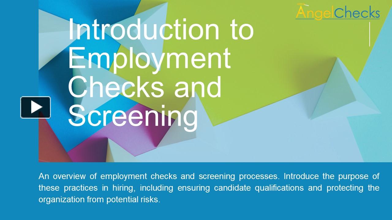 PPT – Introduction to Employment Checks and Screening PowerPoint presentation | free to download ...