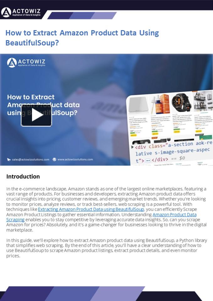 How To Extract Amazon Product Data Using Beautifulsoup Presentation Free To Download