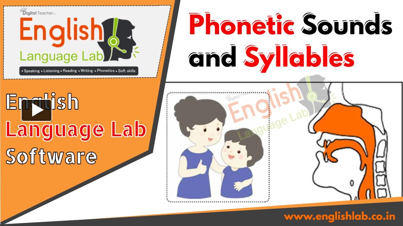 Phonetic Sounds and Syllables With English Language Lab Software PDF presentation | free to download