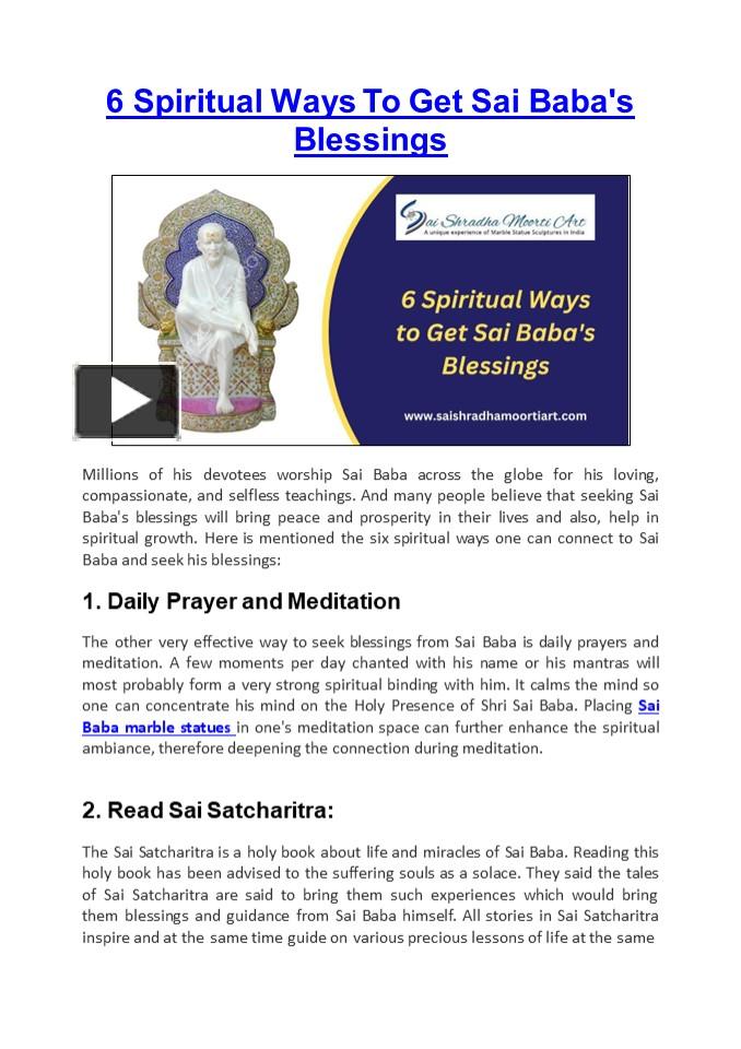PPT – 6 Spiritual Ways To Get Sai Baba's Blessings PowerPoint presentation | free to download ...