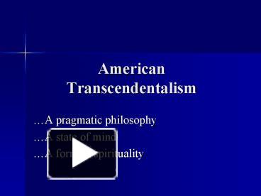PPT – American Transcendentalism PowerPoint presentation | free to view ...
