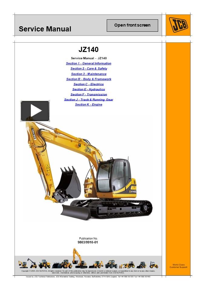 PPT – JCB JZ140 TIER3 TRACKED EXCAVATOR Service Repair Manual Instant Download PowerPoint ...