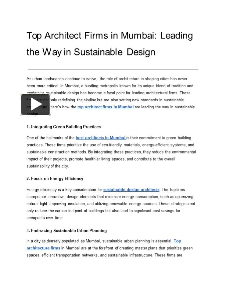 PPT – Best Architectural Firm in Mumbai - MQA Architect (3) PowerPoint presentation | free to ...