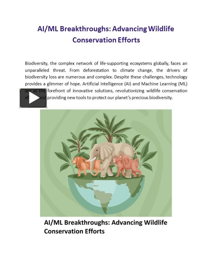 PPT – AI/ML Breakthroughs: Advancing Wildlife Conservation Efforts PowerPoint presentation ...