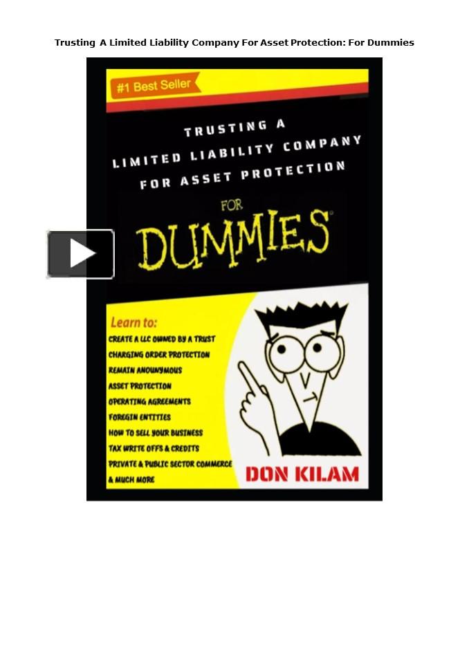 ️[READ] ️ Trusting A Limited Liability Company For Asset Protection: For Dummies presentation ...