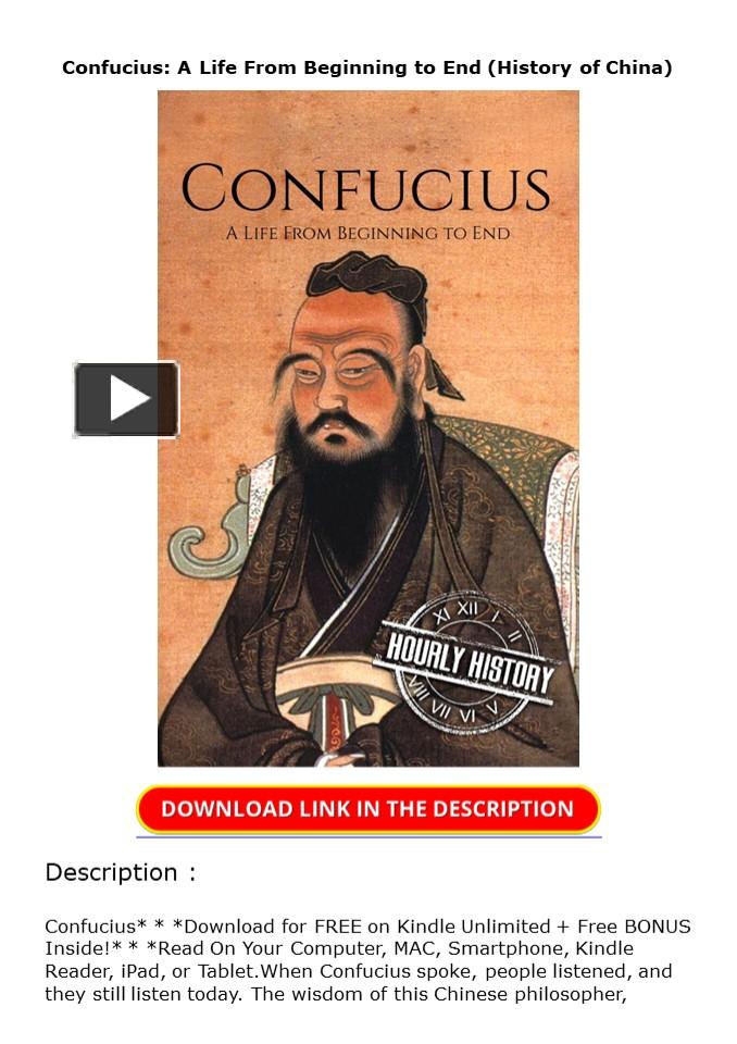 PDF Confucius: A Life From Beginning to End (History of China) presentation | free to download