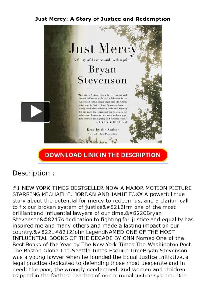 PPT – PDF Just Mercy: A Story of Justice and Redemption PowerPoint ...