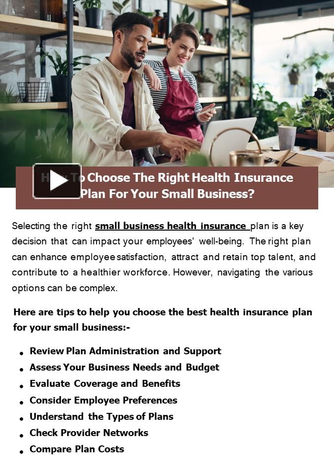 PPT – How To Choose The Right Health Insurance Plan For Your Small ...
