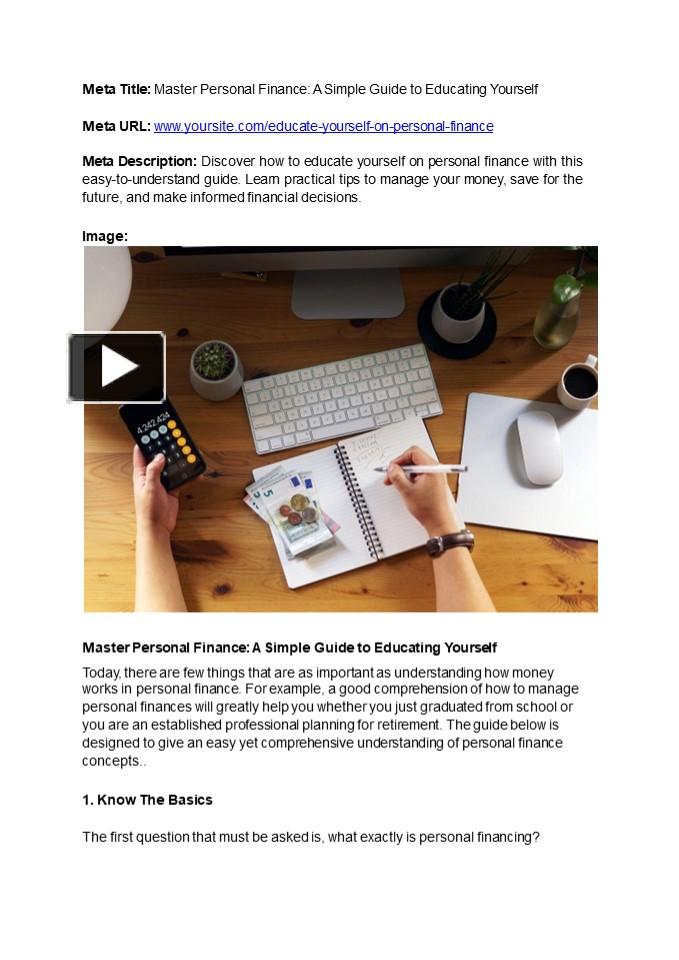 PPT – Personal finance PowerPoint presentation | free to download - id ...