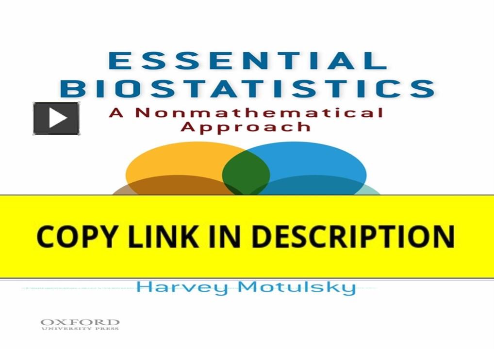 PDF KINDLE DOWNLOAD Essential Biostatistics: A Nonmathematical Approac presentation | free to ...