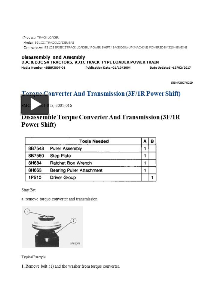 PPT – Caterpillar Cat 931C II TRACK LOADER (Prefix 9AG) Service Repair Manual Instant Download ...