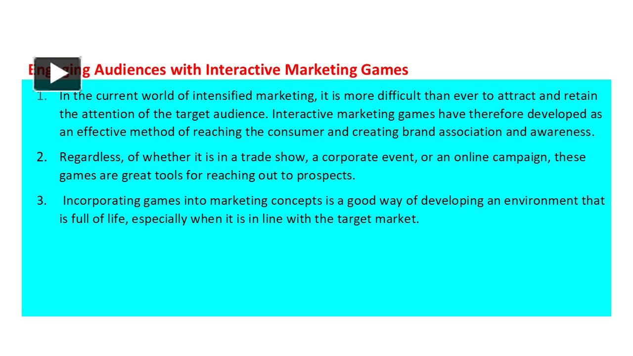 PPT – Engaging Audiences with Interactive Marketing Games (2) PowerPoint presentation | free to ...