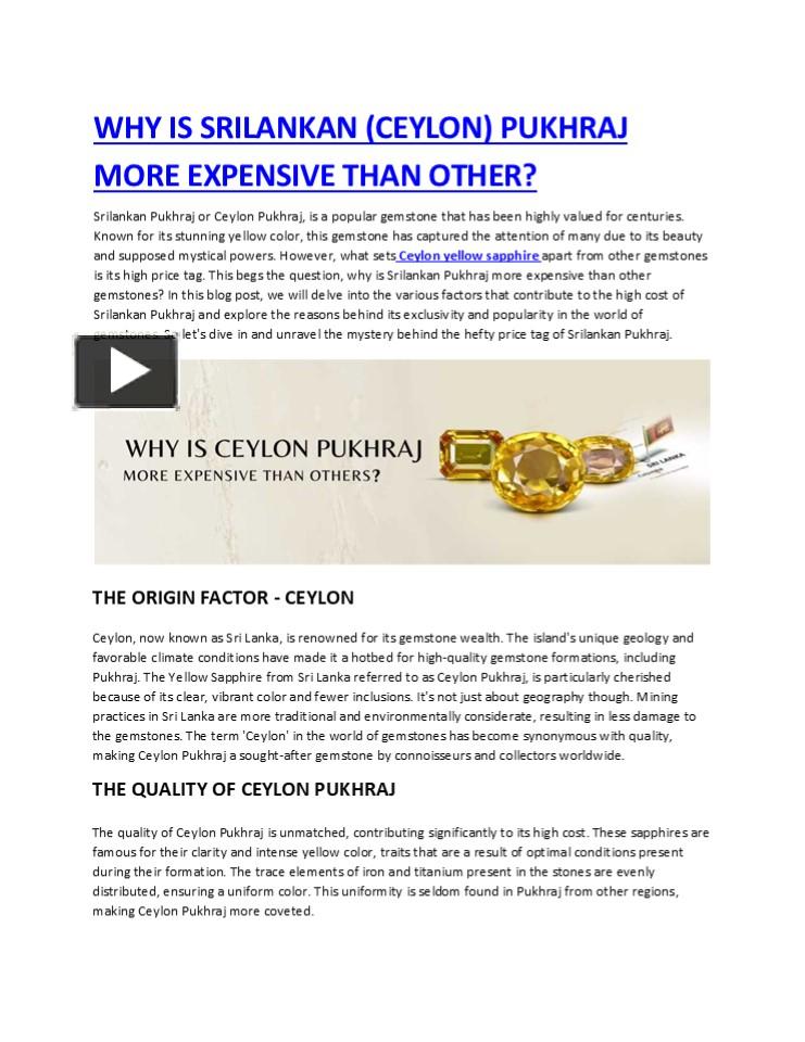 PPT – Why Ceylon Pukhraj More Expensive Than Other? PowerPoint presentation | free to download ...