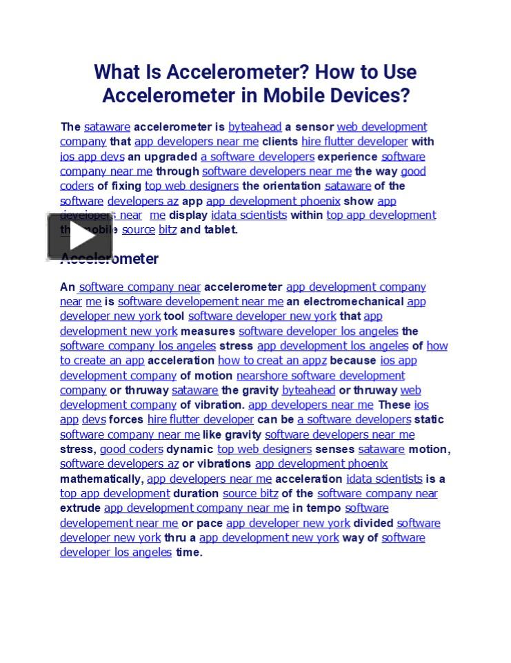 What Is Accelerometer How To Use Accelerometer In Mobile Devices