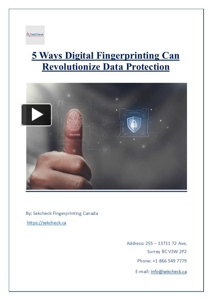 PPT – 5 Ways Digital Fingerprinting Can Revolutionize Data Protection PowerPoint presentation ...