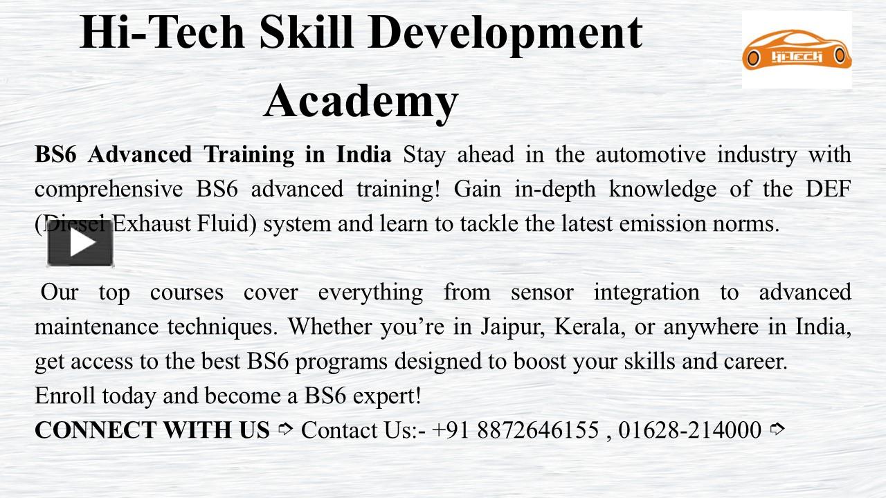 BS6 Advanced Training in India presentation | free to download
