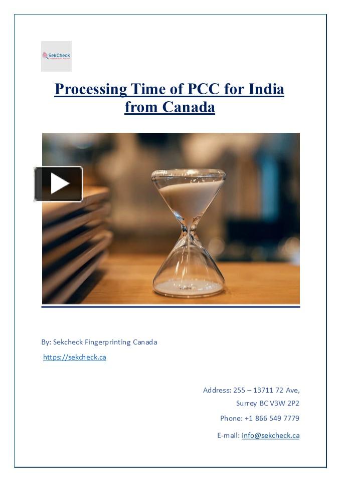 PPT – Processing Time of PCC for India from Canada PowerPoint presentation | free to download ...
