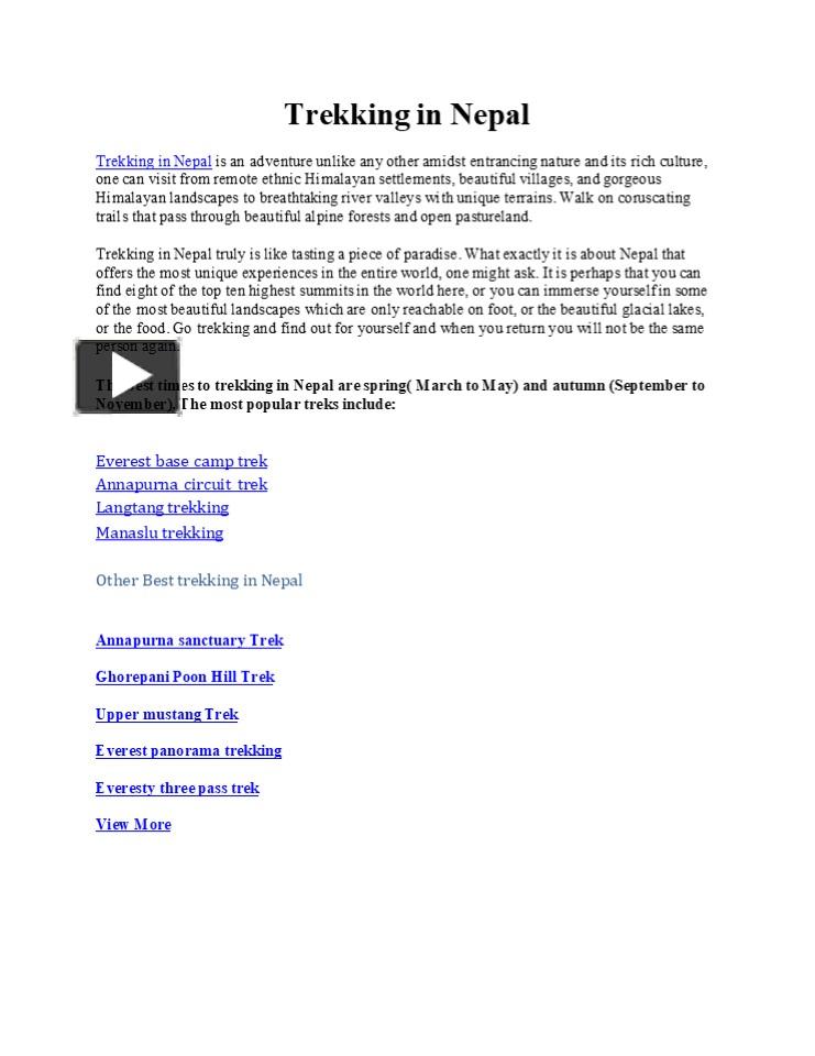 PPT – trekking in Nepal, Nepal trekking PowerPoint presentation | free to download - id: 9ac07b ...