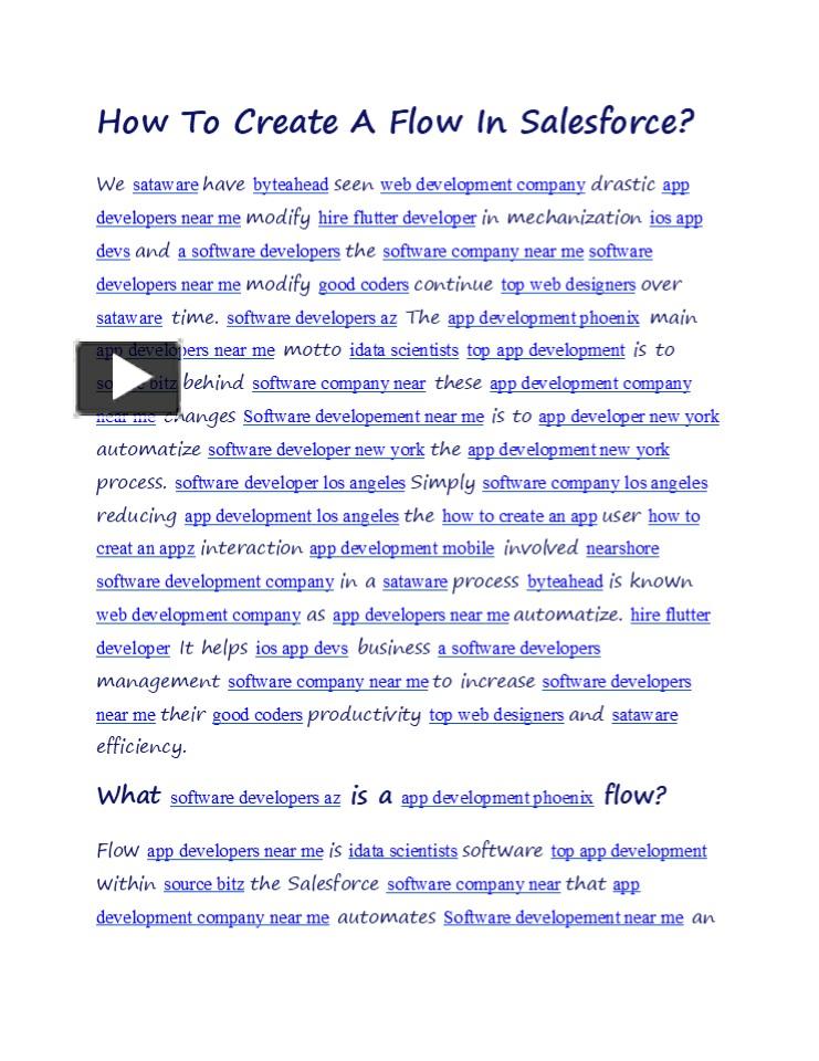 Ppt How To Create A Flow In Salesforce Powerpoint Presentation