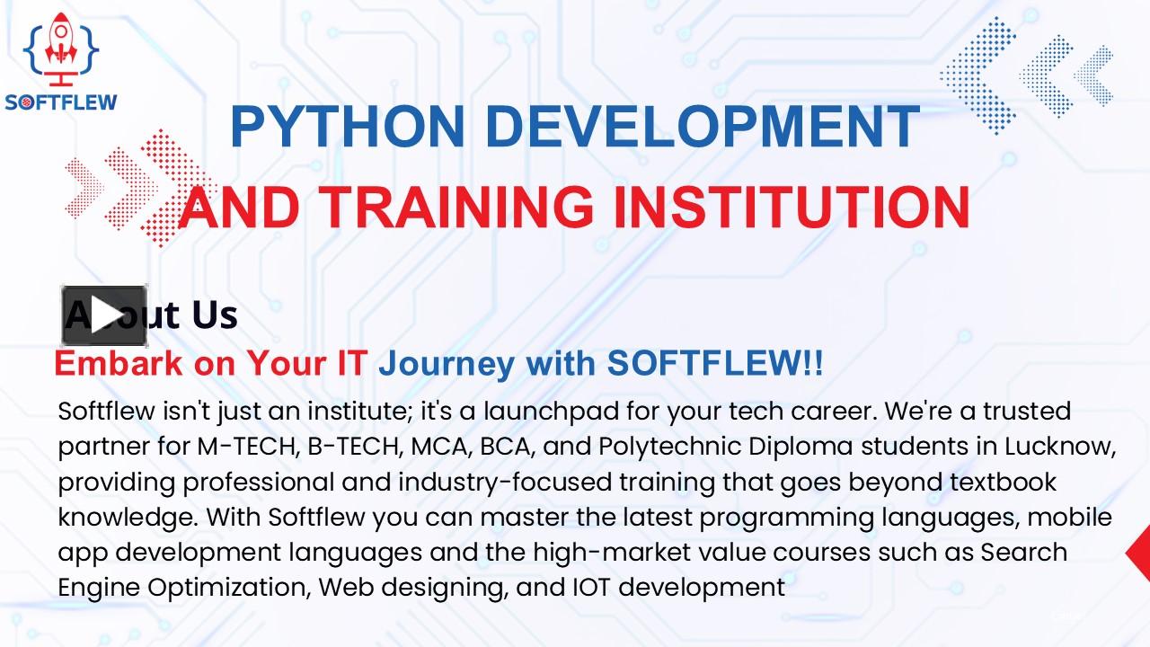 PYTHON DEVELOPMENT AND TRAINING INSTITUTE presentation | free to download