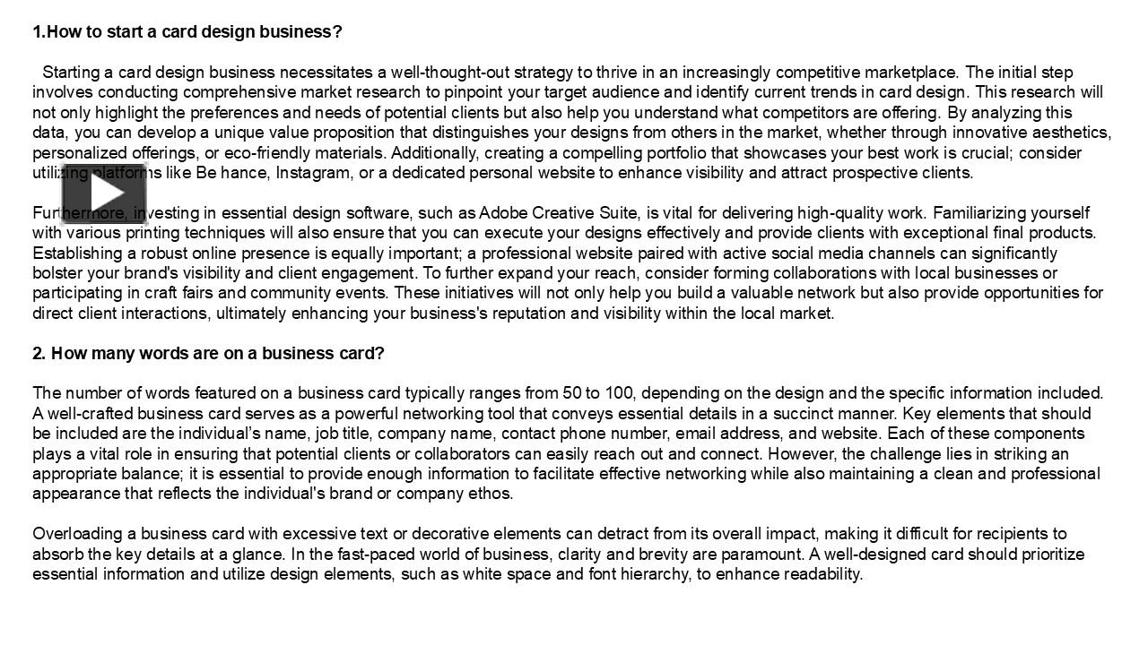 PPT – Choosing the Right Paper: Enhancing Your Business Card's Presentation and Durability ...