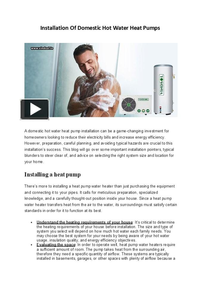 PPT – Installation Of Domestic Hot Water Heat Pumps PowerPoint presentation | free to download ...
