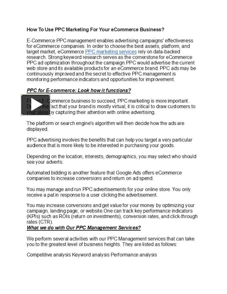 PPT – How To Use PPC Marketing For Your eCommerce Business? PowerPoint ...