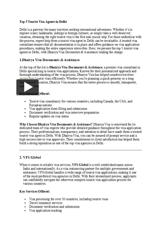PPT – top 5 visa agent in delhi- dhairya visa PowerPoint presentation ...