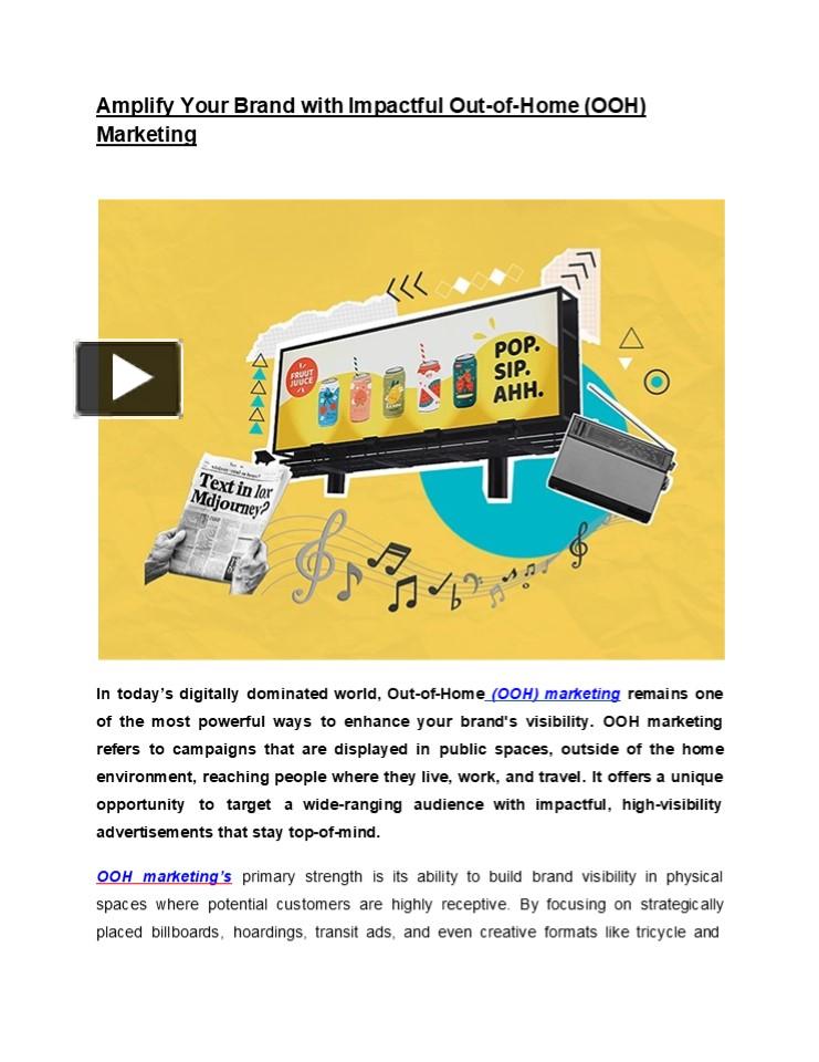 PPT – Amplify Your Brand with Impactful Out-of-Home (OOH) Marketing PowerPoint presentation ...