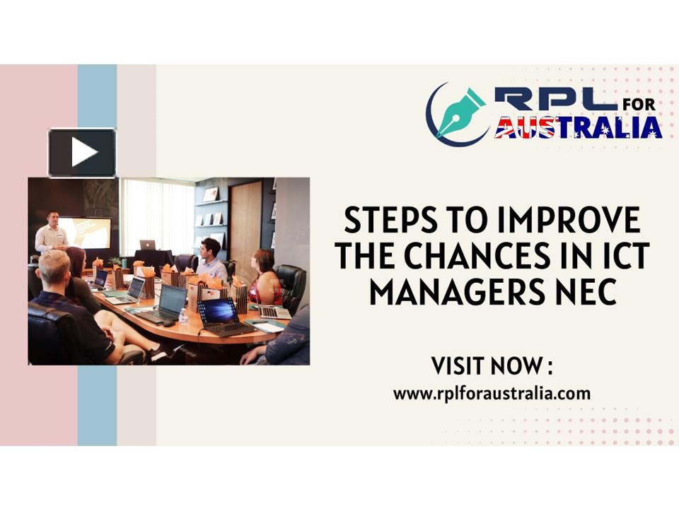Steps to Improve the Chances in ICT Managers NEC presentation | free to download